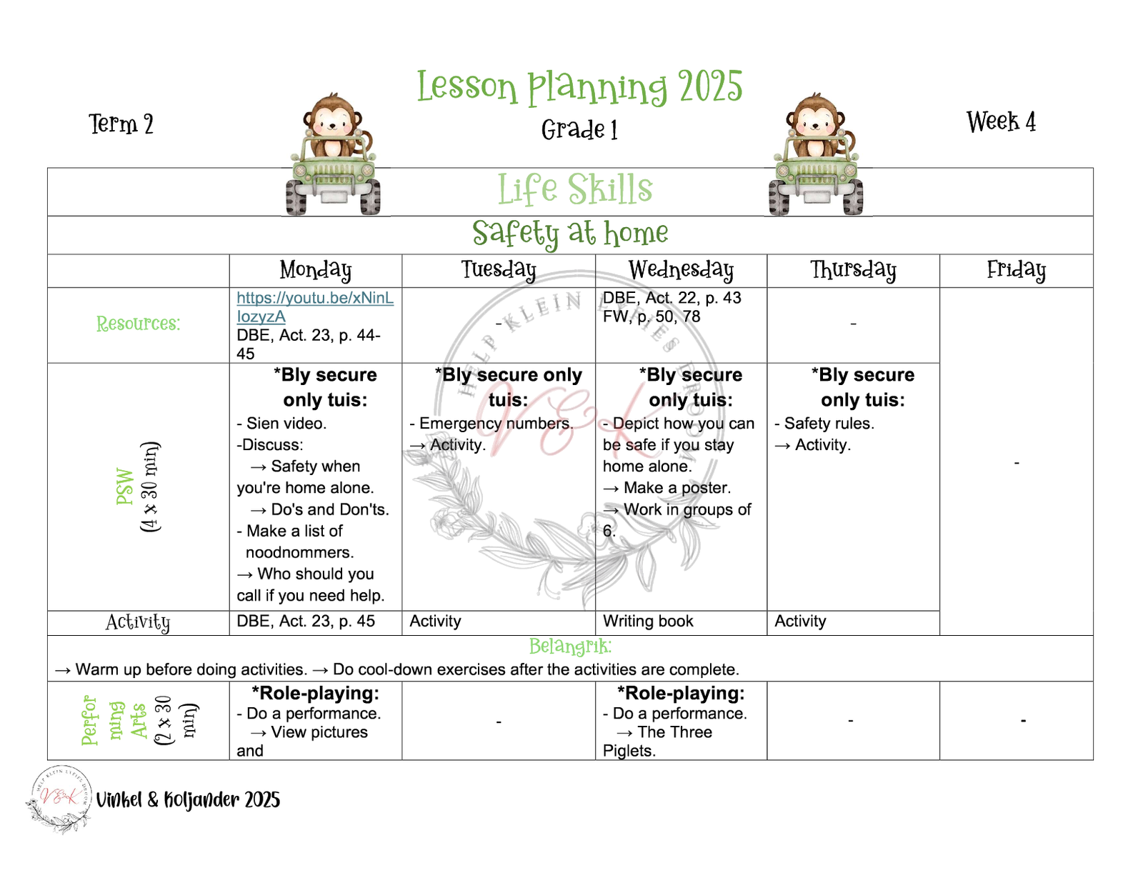 Grade 1 Mathematics Lesson Planning Package – Term 3 2025 - Vinkel ...