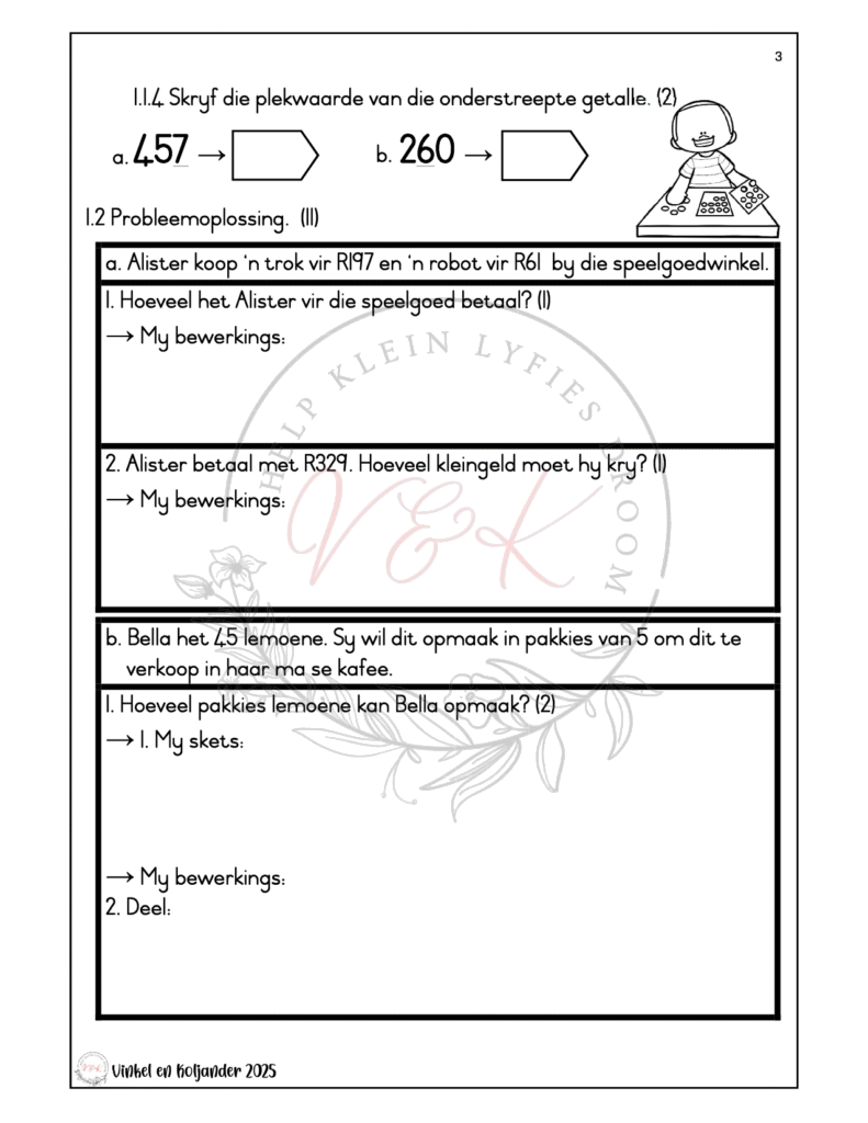 Graad 3 Wiskunde Formele Assesserings Taak – Kwartaal 2 2025 - Vinkel ...