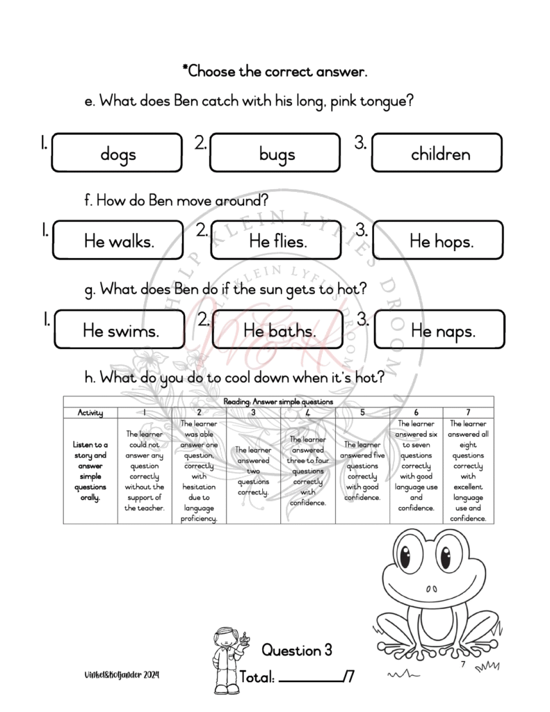 Grade 1 English First Additional Language Formal Assessment Task Term 4 ...