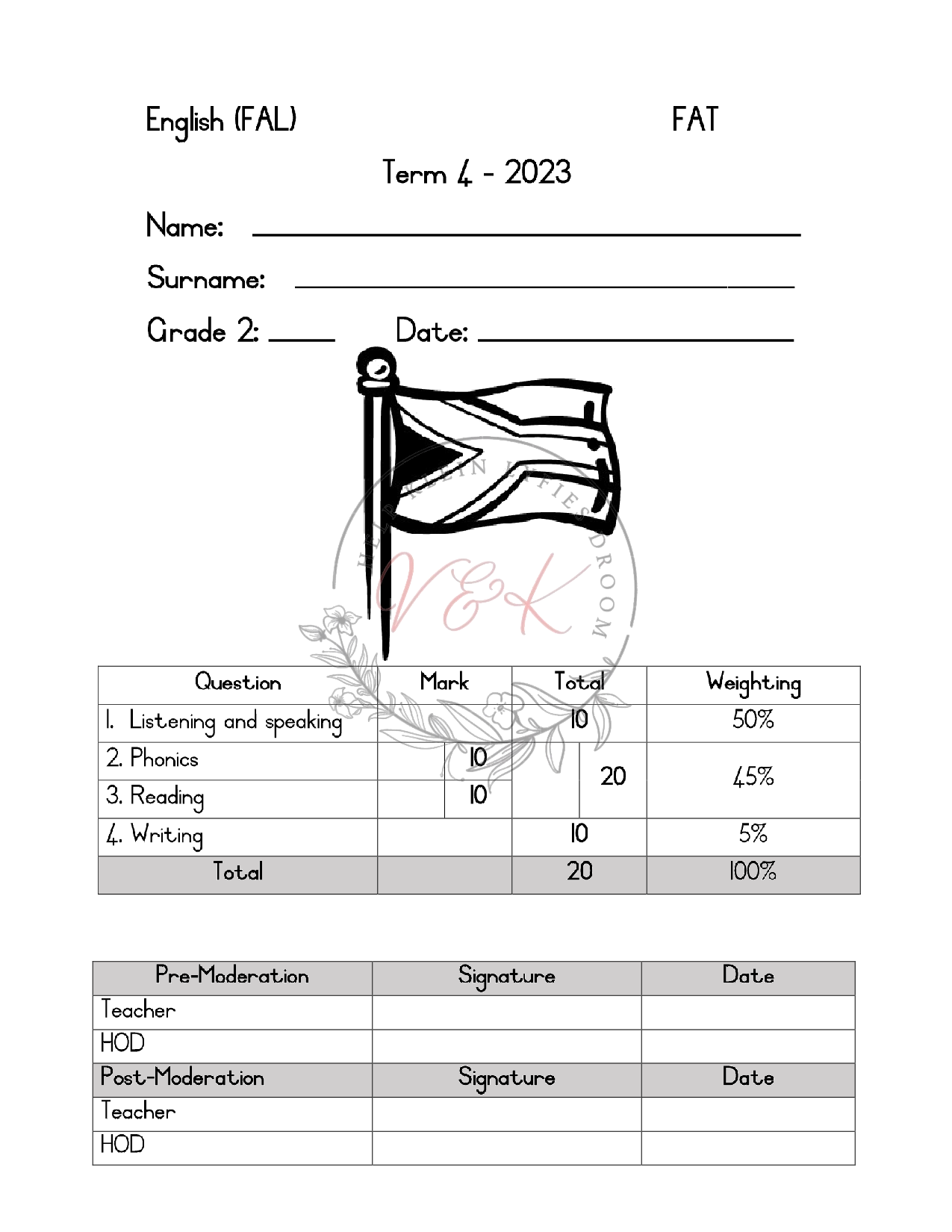 Grade 2 English FAL Assessment Term 4 Vinkel Koljander Grade 2 English FAL Assessment Term 4 Vinkel Koljander