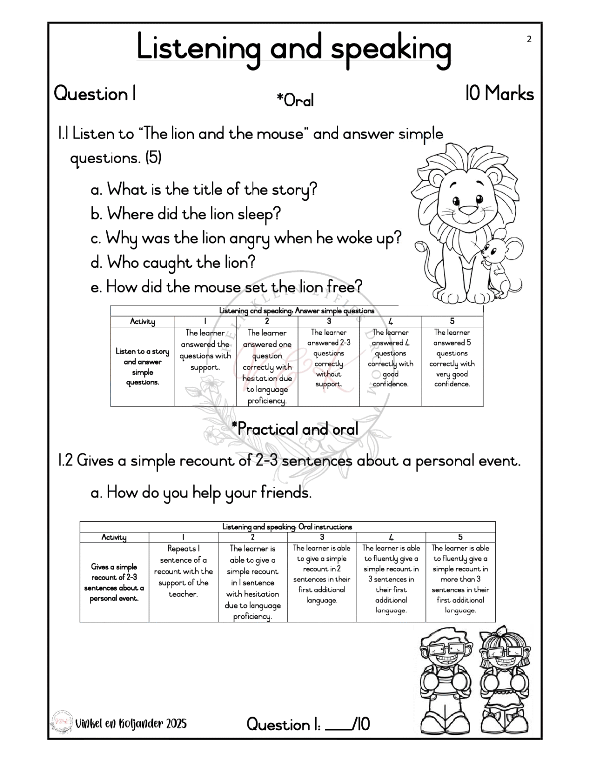 Grade 2 English First Additional Language Formal Assessment Task – Term ...