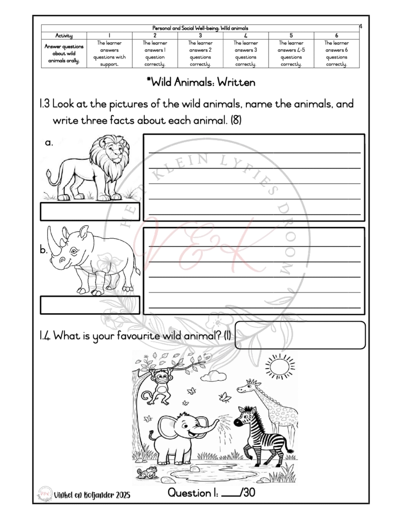 Grade 2 Life Skills Formal Assessment Task – Term 2 2025 - Vinkel ...