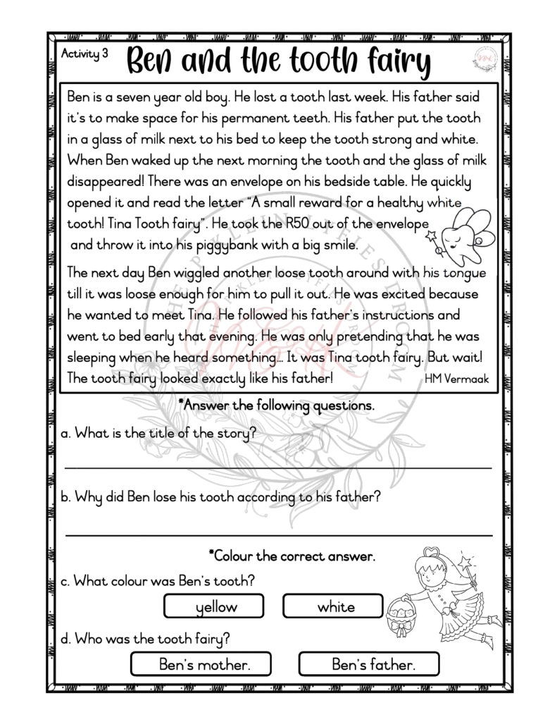 Grade 3 English First Additional Language Term 1 Comprehension ...