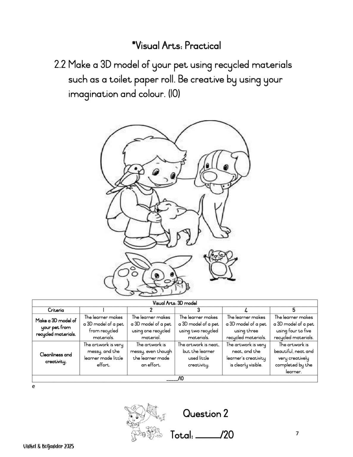 Grade 1 Life Skills Formal Assessment Task – Term 3 - Vinkel & Koljander