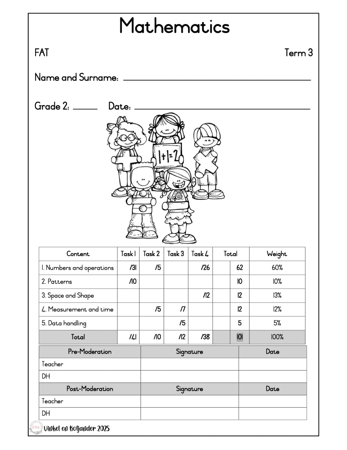 Grade 2 Mathematics Formal Assessment Task – Term 3 2025 - Vinkel ...