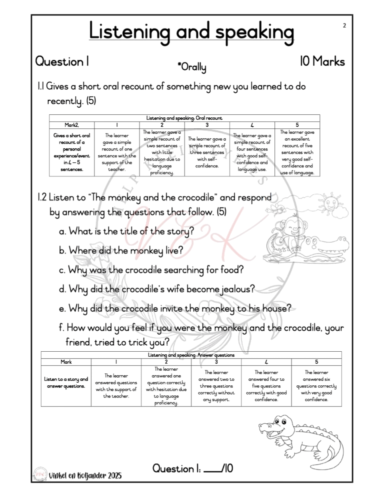 Grade 3 English First Additional Language Formal Assessment Task – Term ...