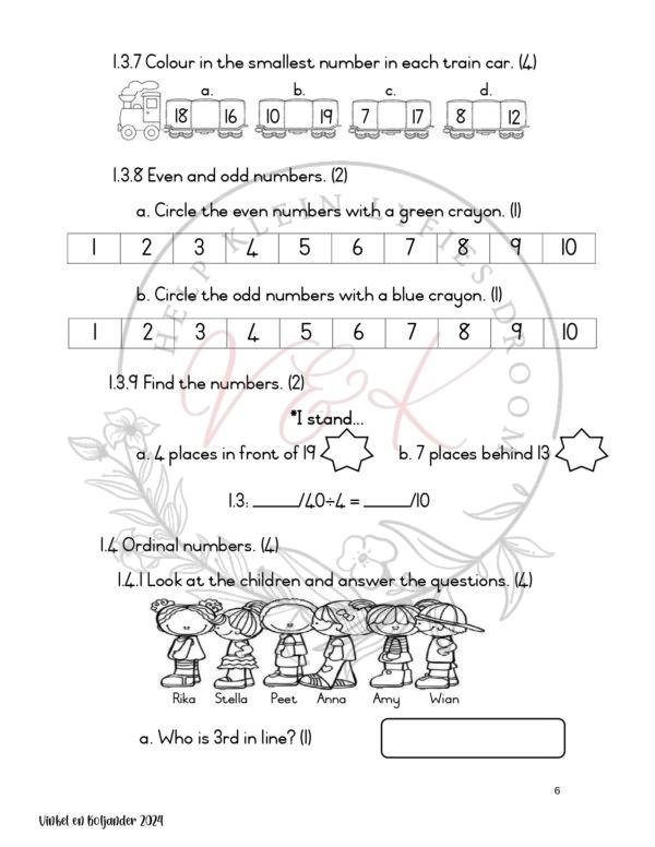 Grade 1 Mathematics Formal Assessment Task 1 – Term 4 - Vinkel & Koljander