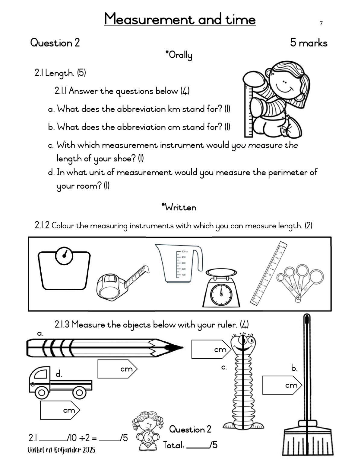 Grade 3 Mathamatics Formal Assessment Task – Term 1 2025 - Vinkel ...